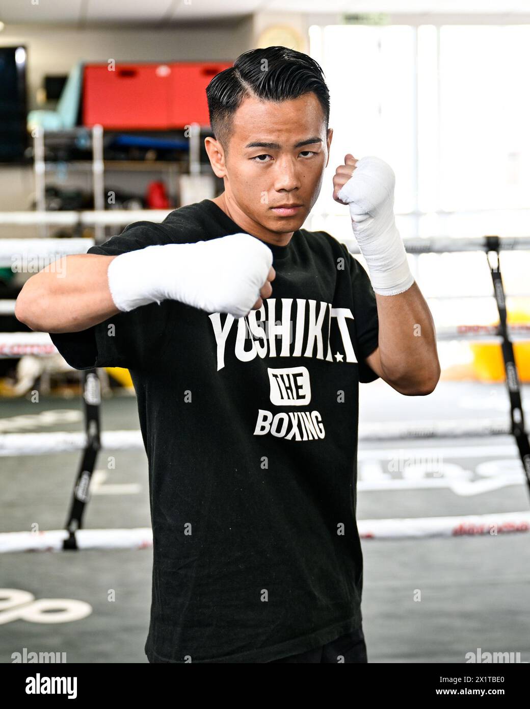 Yoshiki Takei, Japanese professional boxer poses for a photosession ...