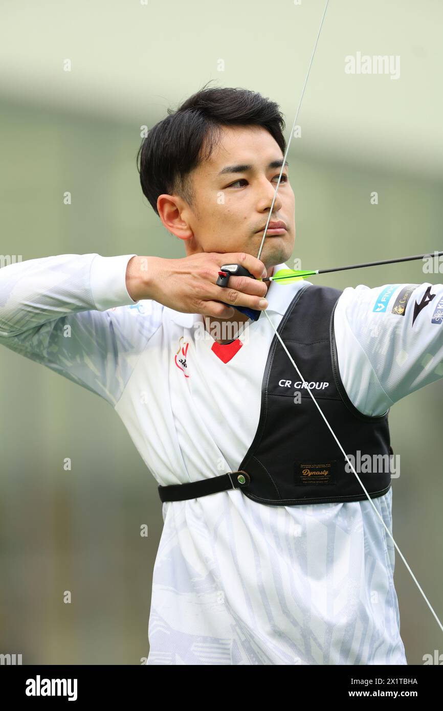 Ajinomoto National Training Center Archery Field, Tokyo, Japan. 18th Apr, 2024. Junya Nakanishi ...