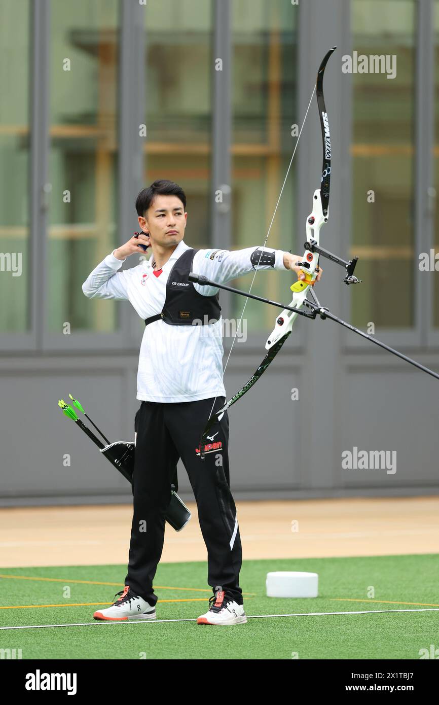 Ajinomoto National Training Center Archery Field, Tokyo, Japan. 18th Apr, 2024. Junya Nakanishi ...