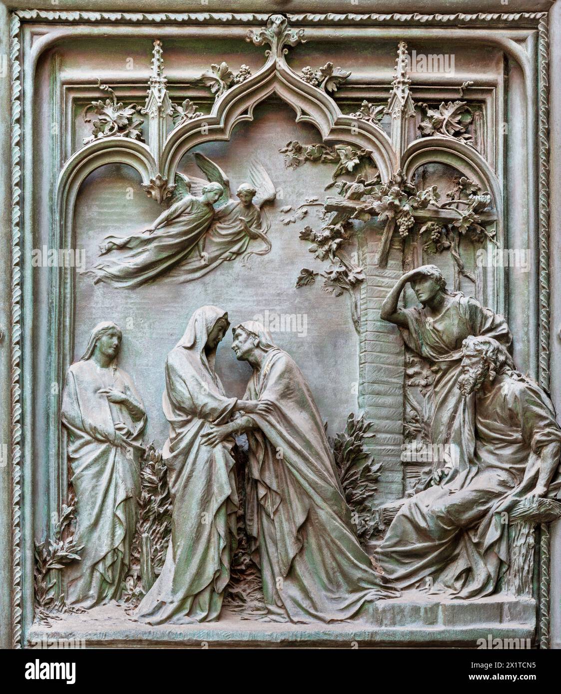 MILAN, ITALY - SEPTEMBER 16, 2024: The detail from main bronze gate of ...