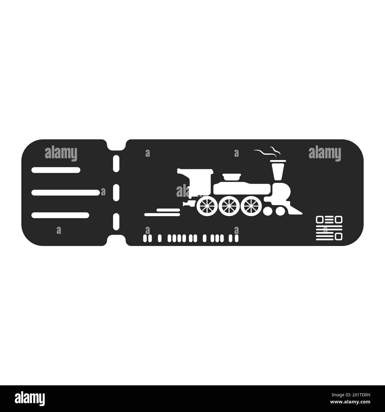 Booking a ticket for travel. Tourist train ticket. Railway ticket vector. Boarding pass black ...