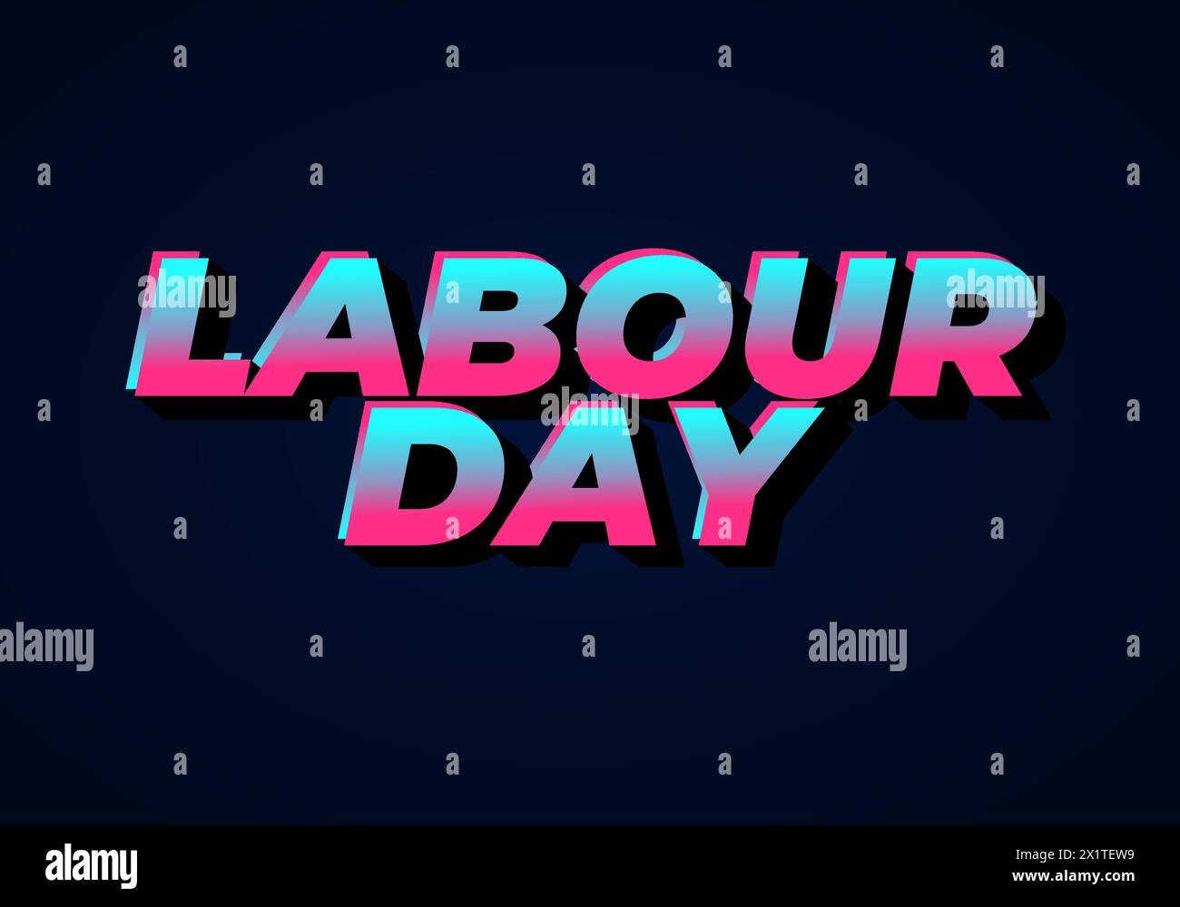 Labour day. Text effect design in eye catching colors and 3D look Stock ...