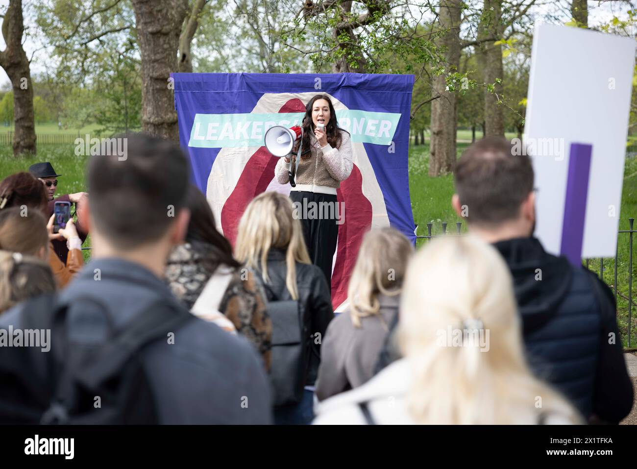 EDITORIAL USE ONLY Femtech business leader, Tania Boler, on a soapbox ...