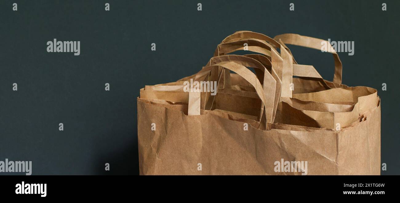 Paper, cardboard shopping bags. Storage and use of bags. Packing ...