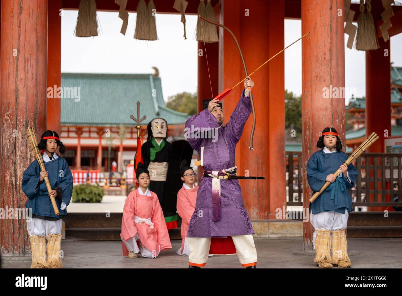 Kyoto, Japan - February 3 2024 : Heian Jingu Shrine Setsubun festival ...