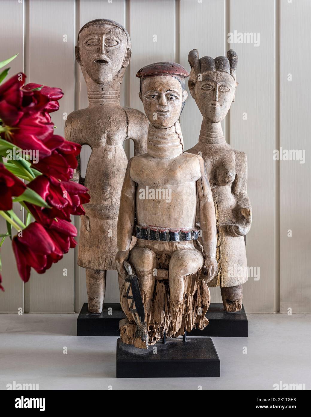 Three statues in Chelsea home, London, UK Stock Photo - Alamy