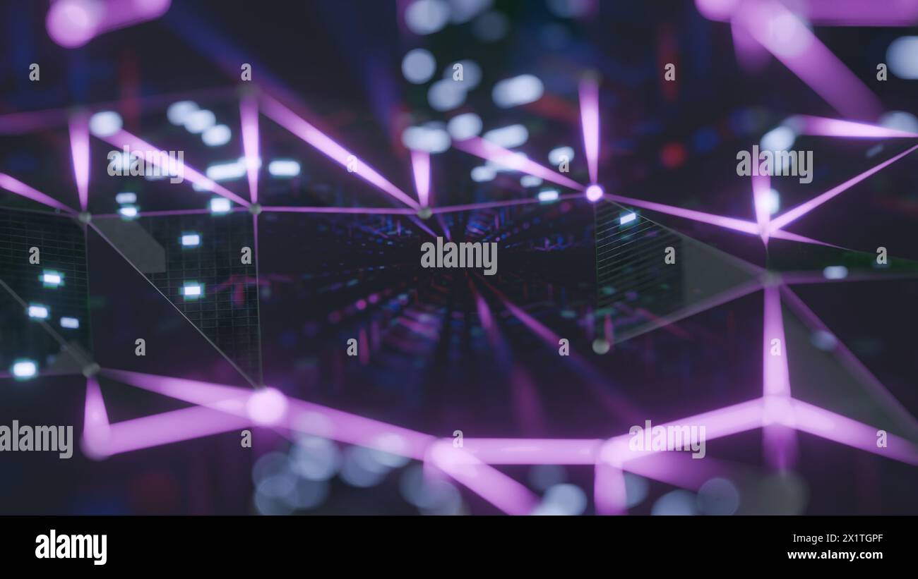 Neon Matrix: A Digital Odyssey into the Luminous Virtual Abyss Stock ...