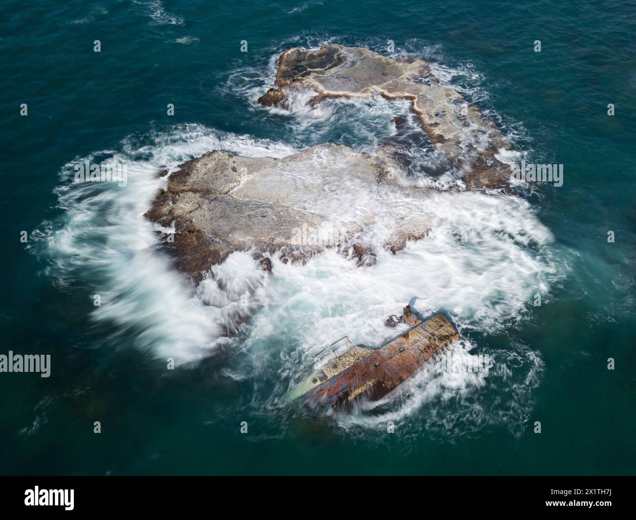 Old shipwreck aerial hi-res stock photography and images - Alamy