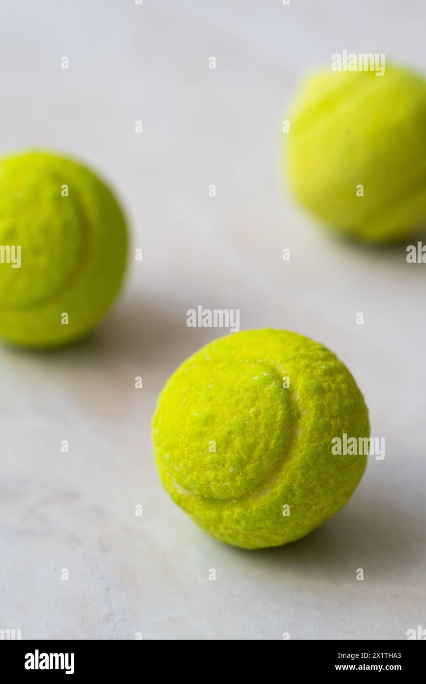 Tennis ball candy. Sweets and candies in the form. ready to eat Stock ...