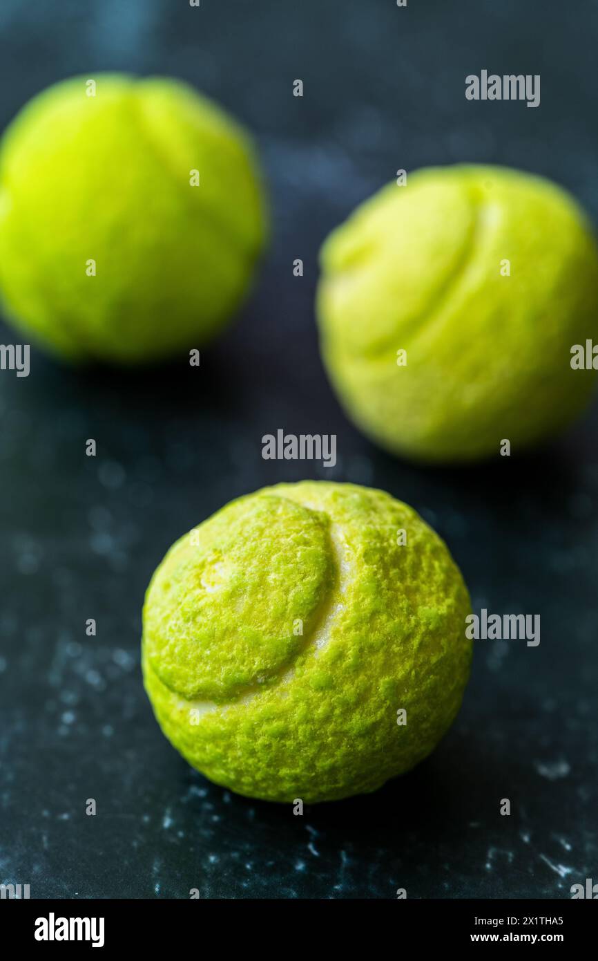Tennis ball candy. Sweets and candies in the form. ready to eat Stock ...