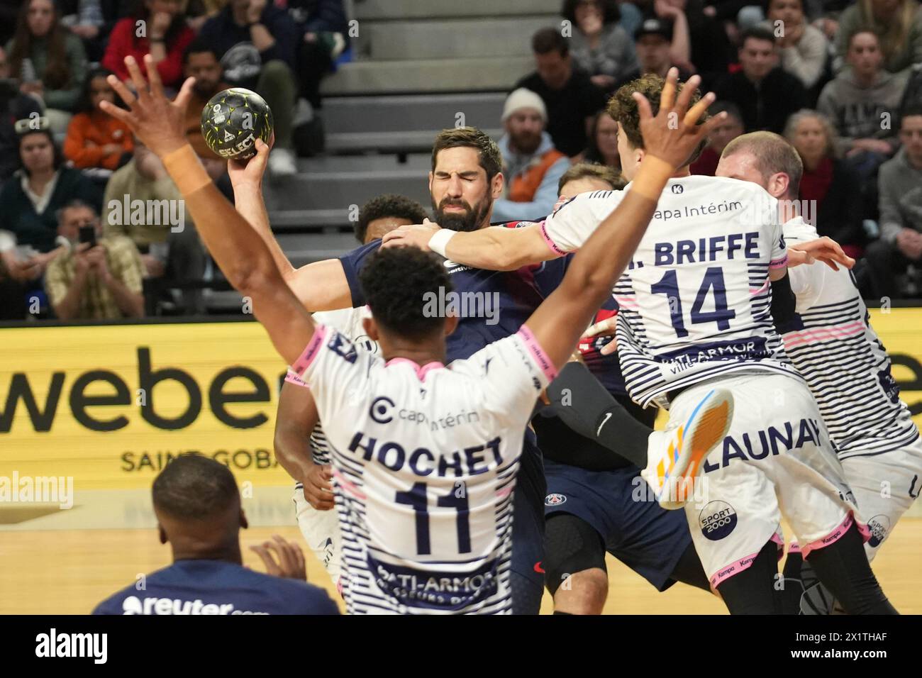 Cesson-Sevigne, France, April 17, 2024 Nikola Karabatic of Paris saint ...