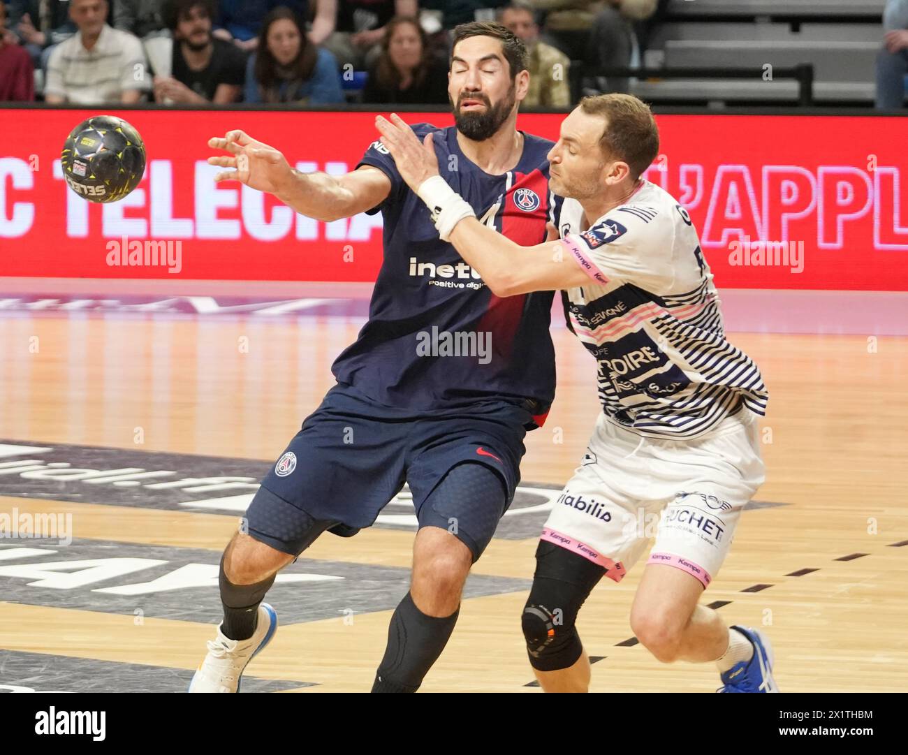 Cesson-Sevigne, France, April 17, 2024 Nikola Karabatic of Paris saint ...