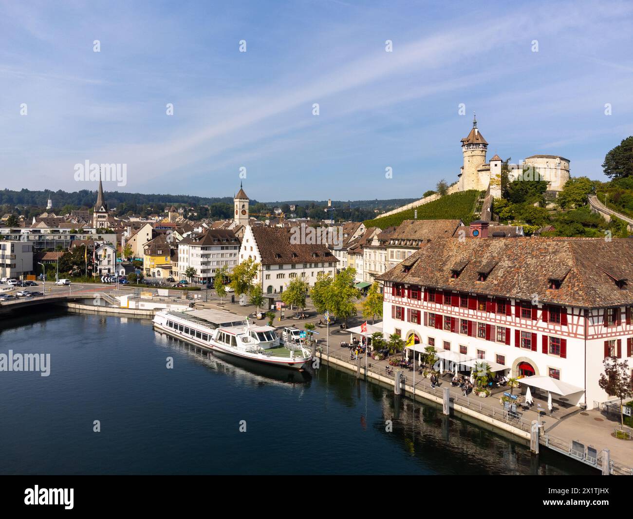 Schaffhausen , Switzerland Aerialview of the Schaffhausen old town by ...