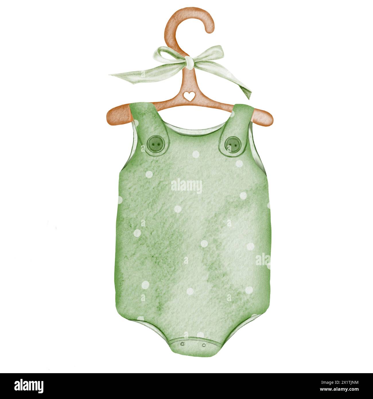 Baby clothes watercolor. Children's bodysuit hand drawing isolated on ...