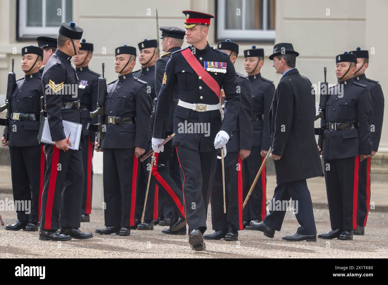 Wellington Barracks, London, UK. 18th Apr, 2024. The Queen's Gurkha ...