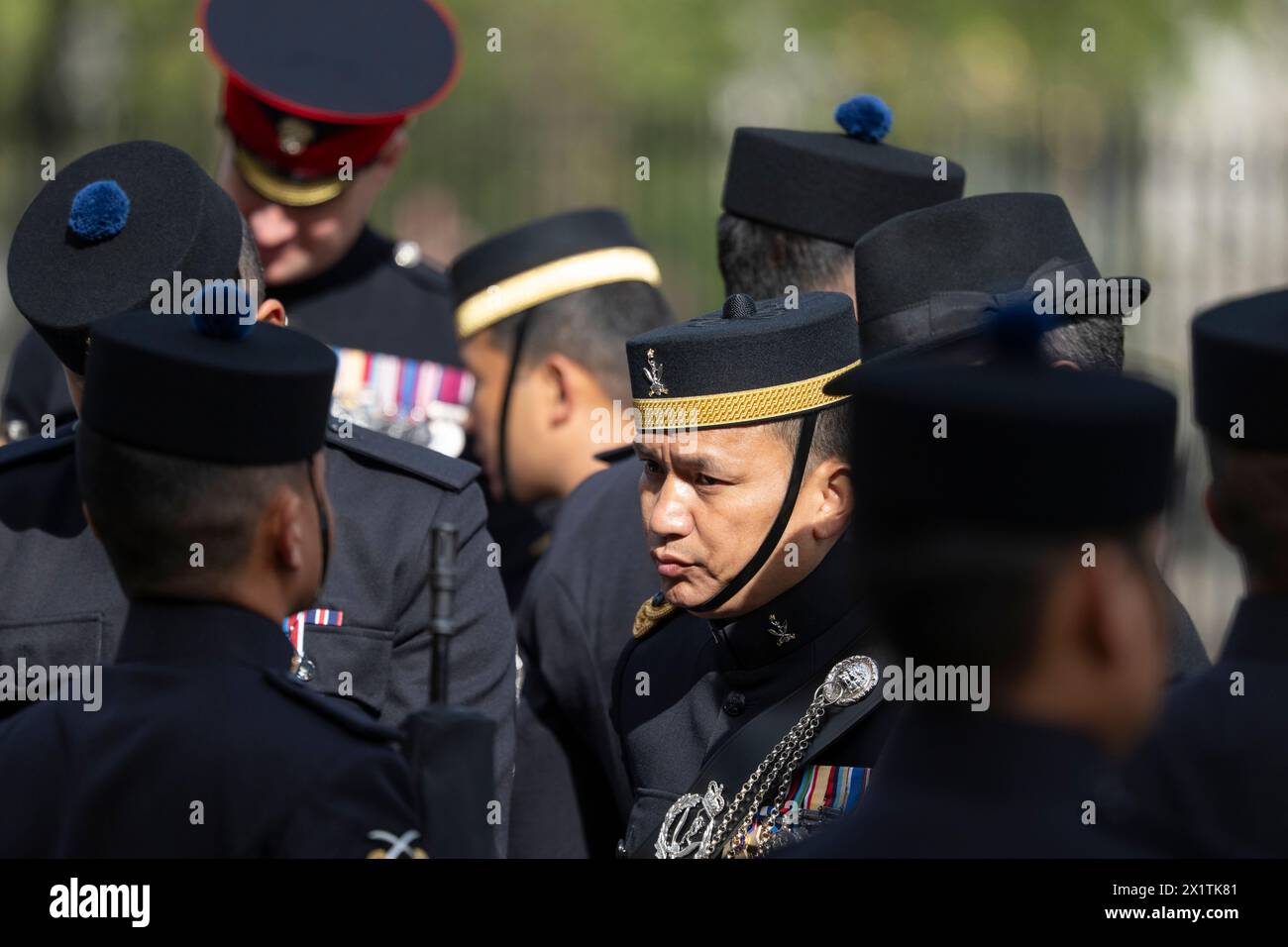 Wellington Barracks, London, UK. 18th Apr, 2024. The Queen's Gurkha ...