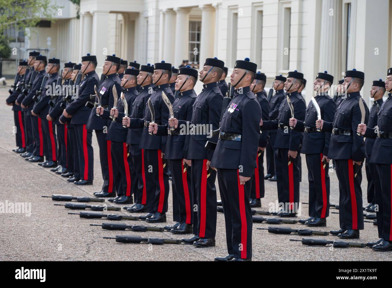 Wellington Barracks, London, UK. 18th Apr, 2024. The Queen's Gurkha ...