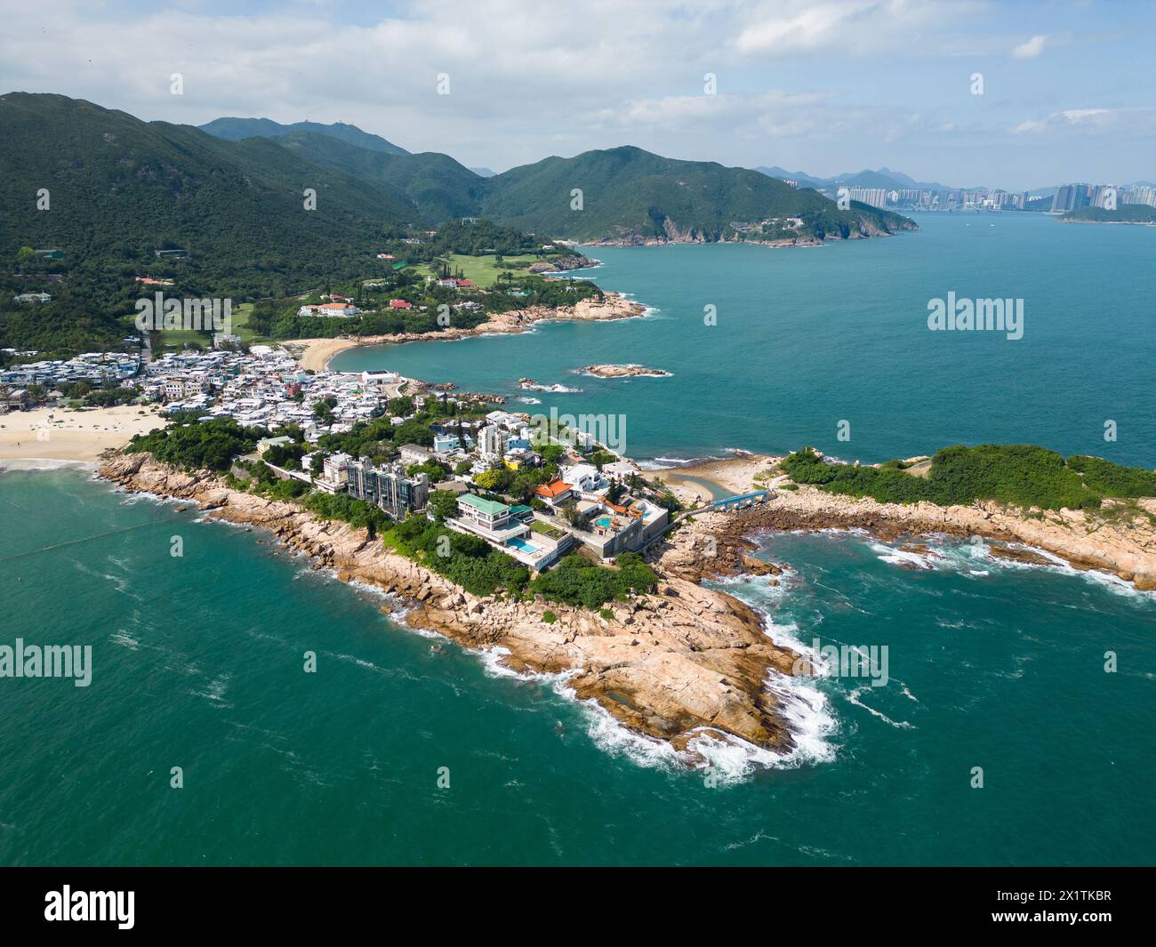 Shek O, Hong Kong: Aerial drone footage of the idyllic Shek O beach and ...