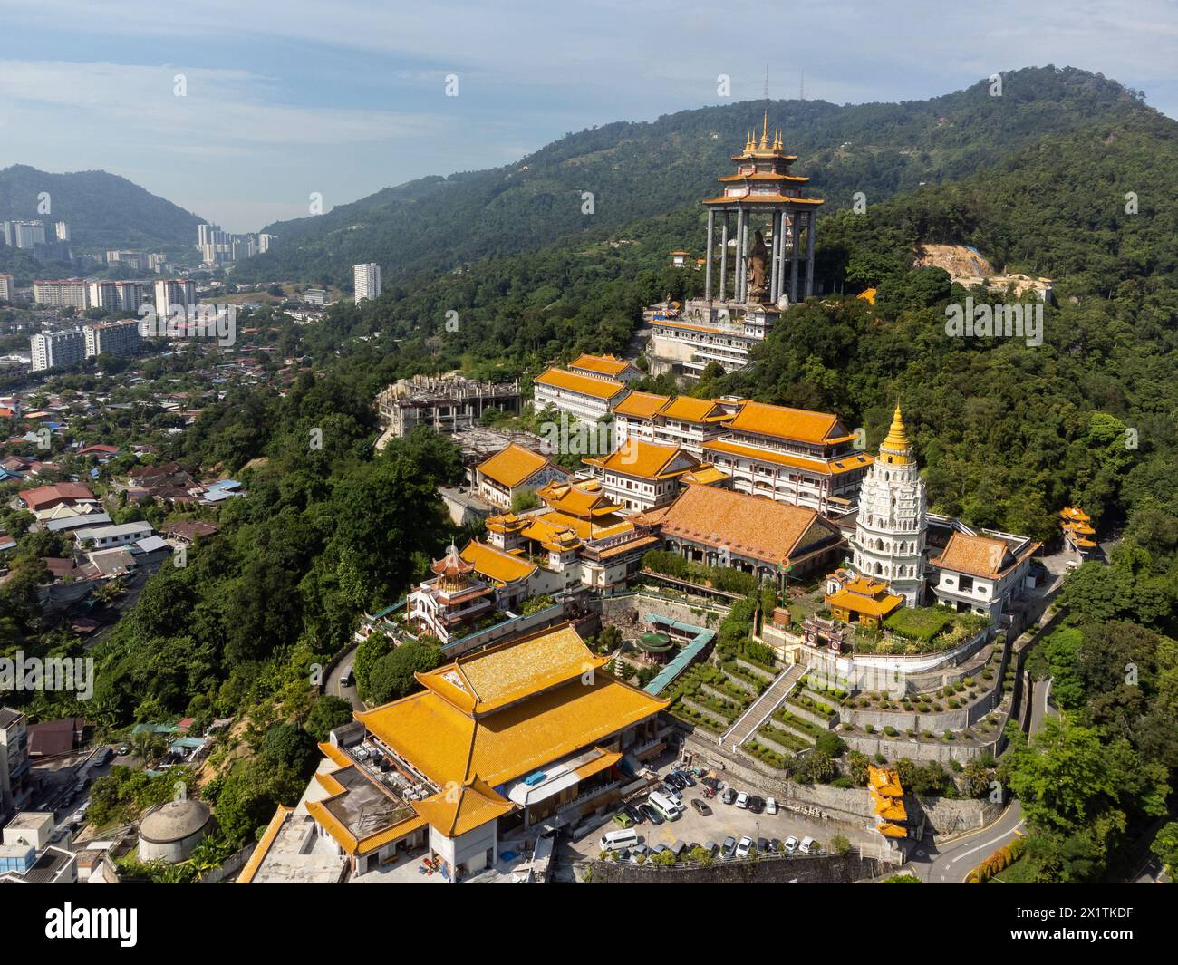 Penang, Malaysia: Aerial view of the famous Kek Lok Si Buddhist temple ...