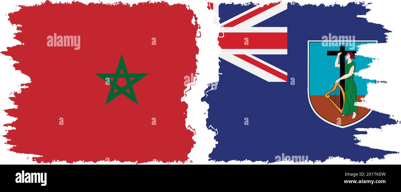 Montserrat and Morocco grunge flags connection, vector Stock Vector ... Montserrat and Morocco grunge flags connection, vector Stock Vector ...