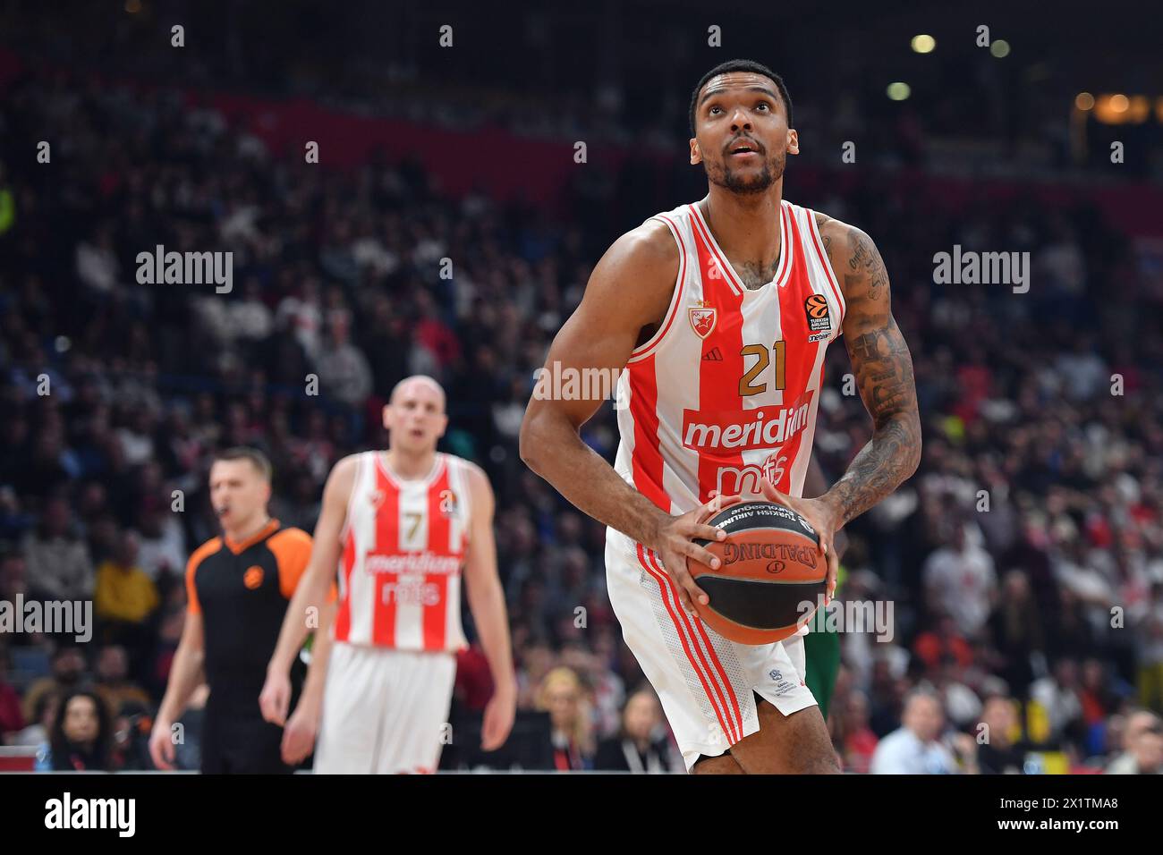 Joel Bolomboy of Crvena Zvezda Meridianbet Belgrade in action Stock ...