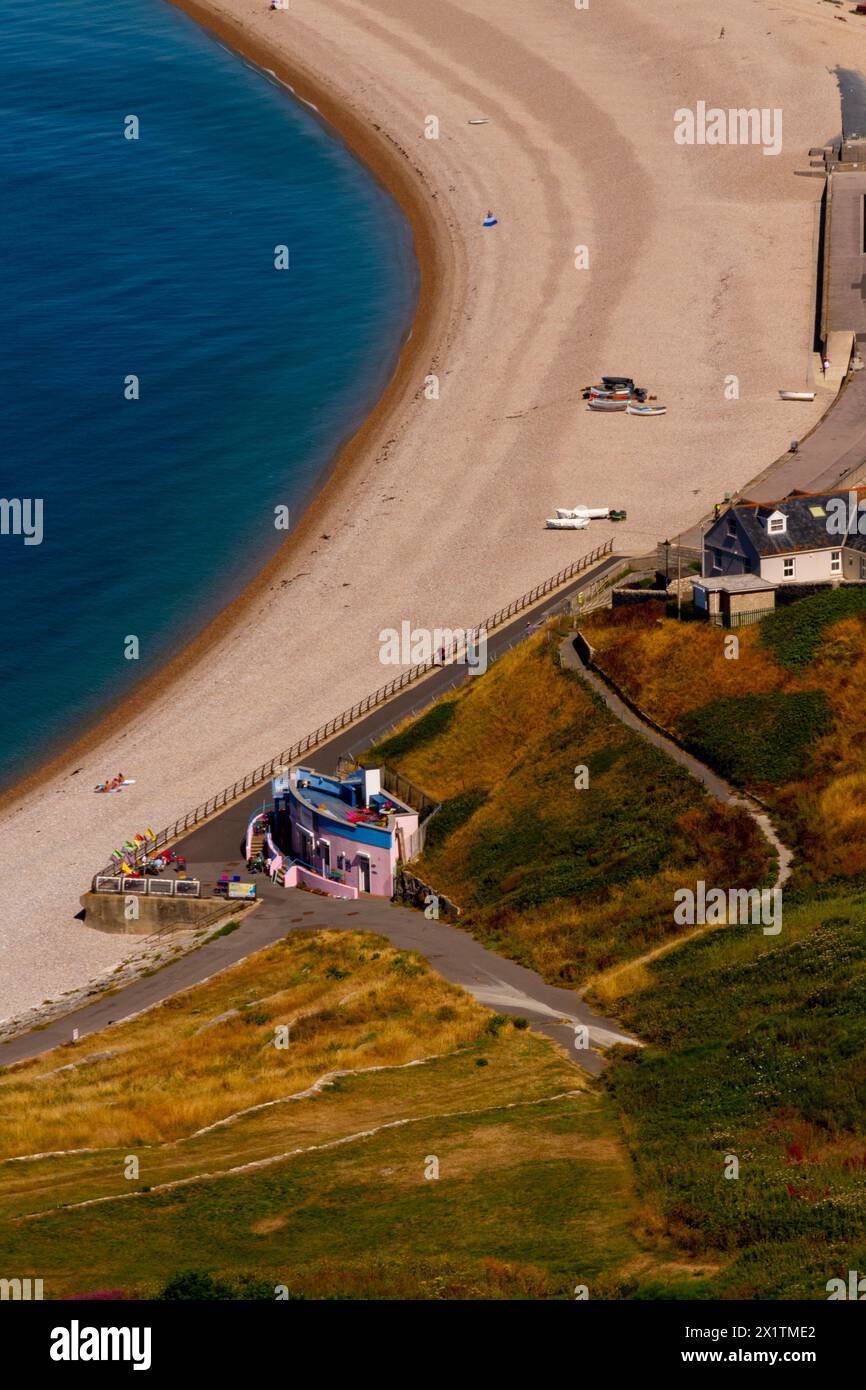 A view from Portland Heights looking down on a beachside cafe with ...