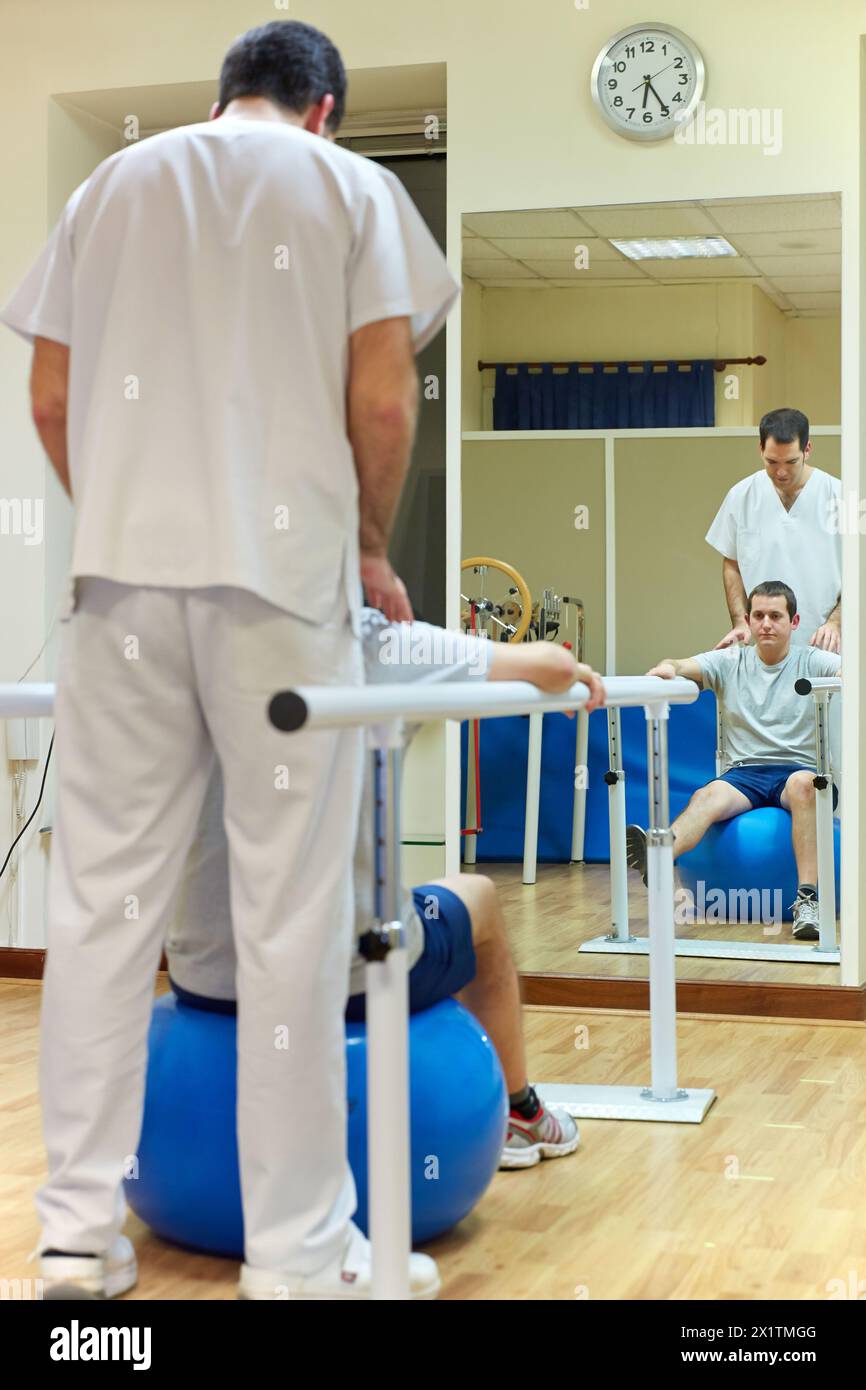 Proprioception exercises knee, ankle, hip or back with medicine ball ...