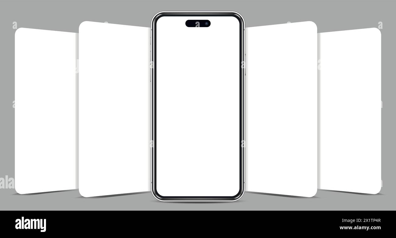 Smartphone mockup with blank wireframing pages. Mobile app design ...