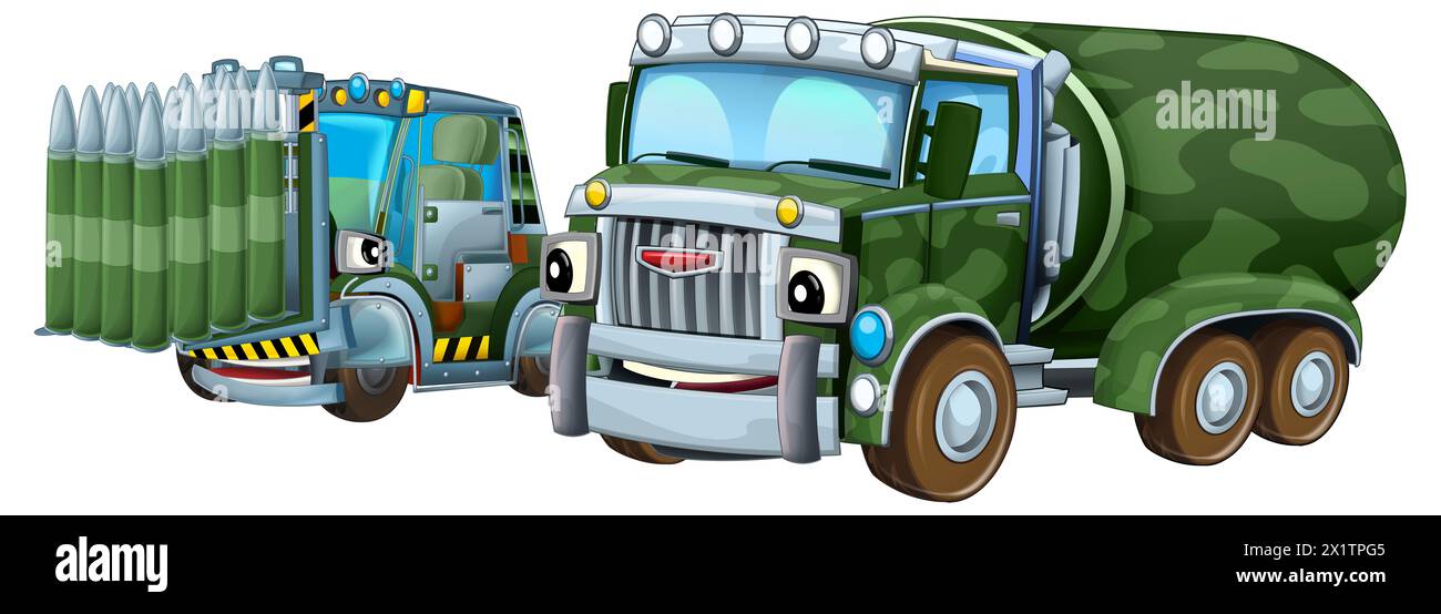 cartoon scene with two military army cars vehicles theme isolated ...
