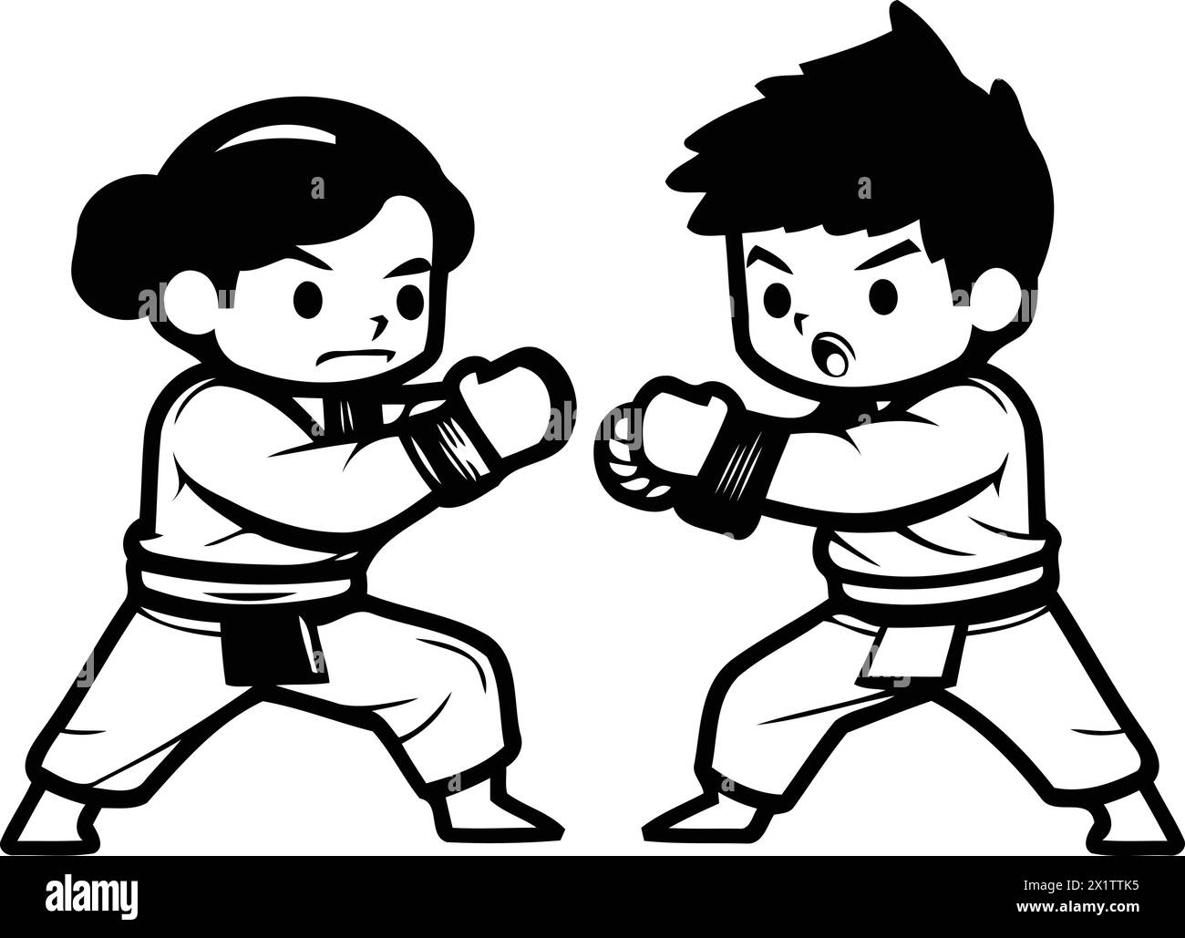 Girl and boy fighting Stock Vector Images - Alamy