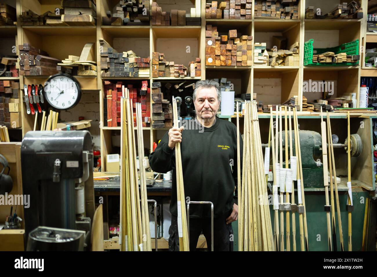 Halesowen, West Midlands, UK. One of just a handful of snooker cue ...