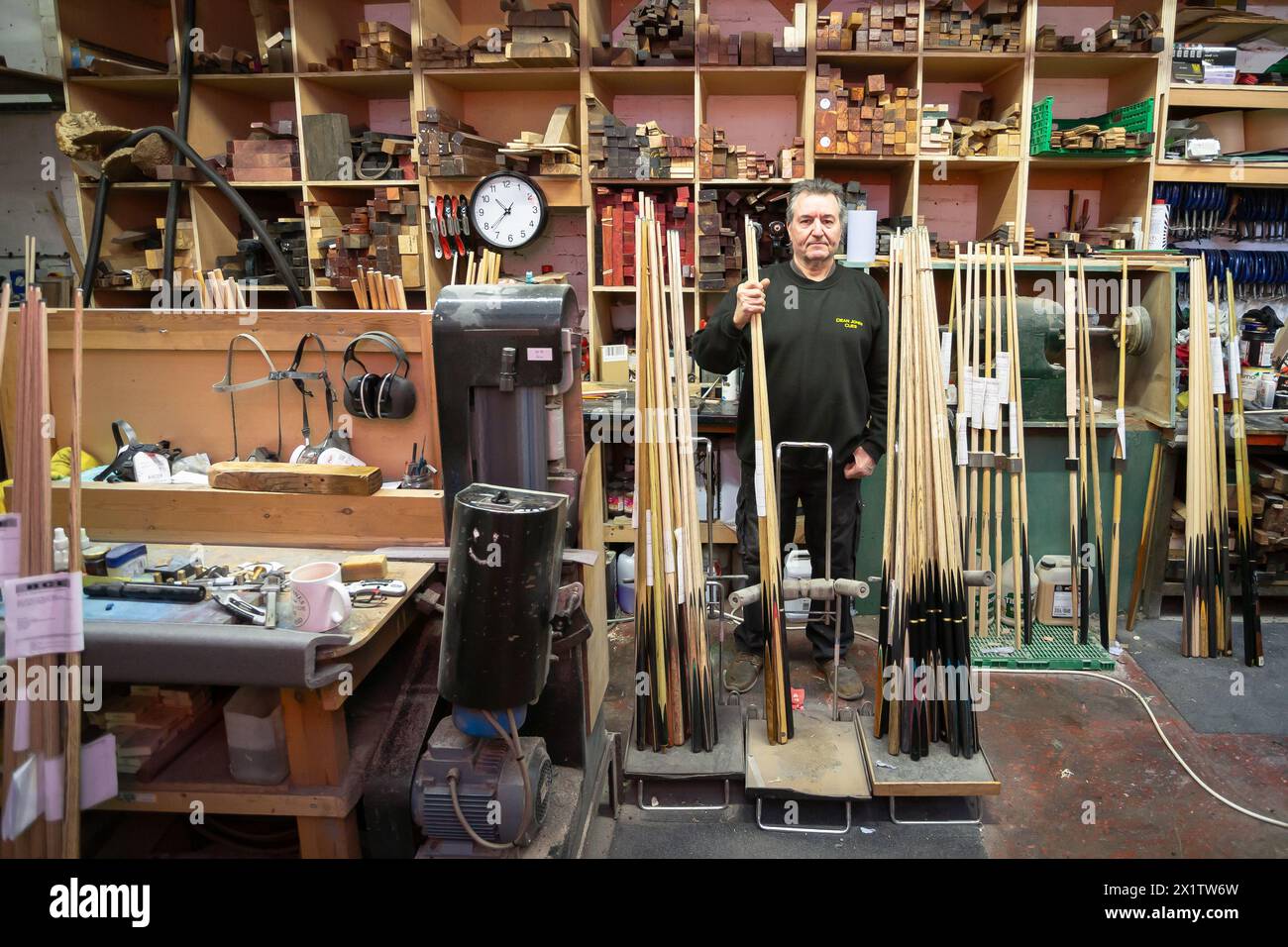 Halesowen, West Midlands, UK. One of just a handful of snooker cue ...