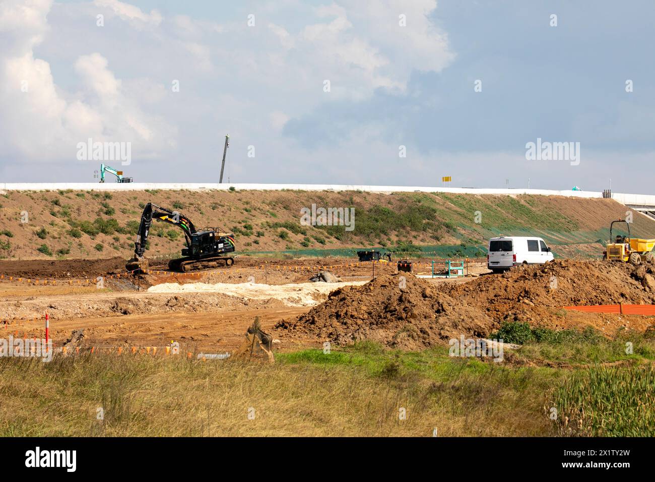 Construction and civil engineering works building the new M12 motorway ...