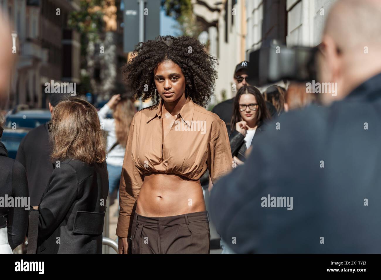 A Model Outside Karoline Vitto Show Supported By Dolce And Gabbana During
