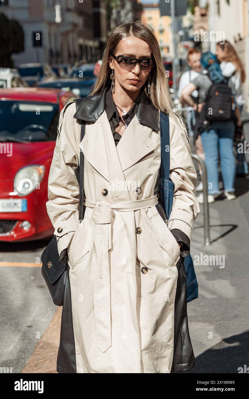 A guest outside Karoline Vitto show supported by Dolce & Gabbana during ...