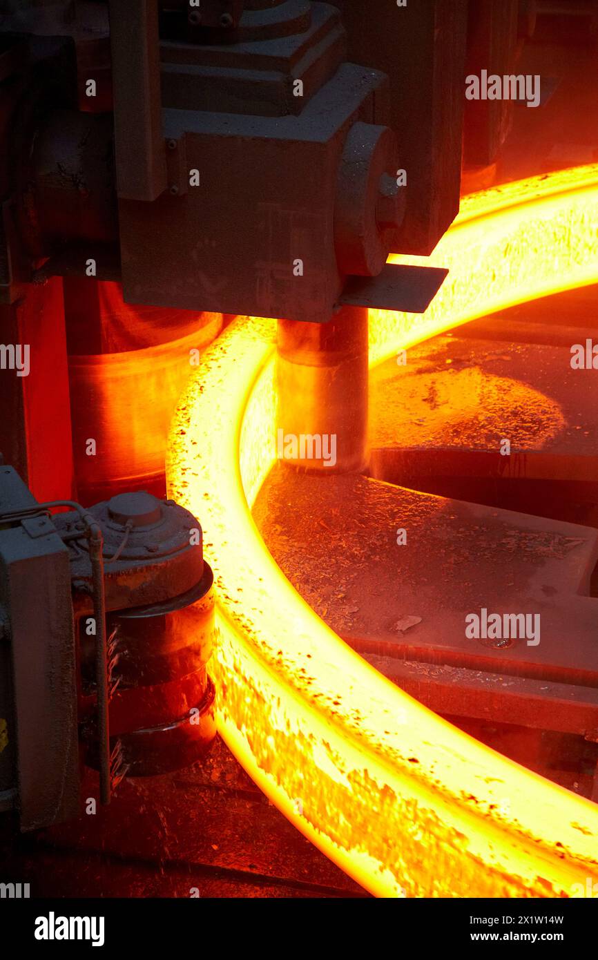 Steel rolling, Metallurgy industry Stock Photo - Alamy