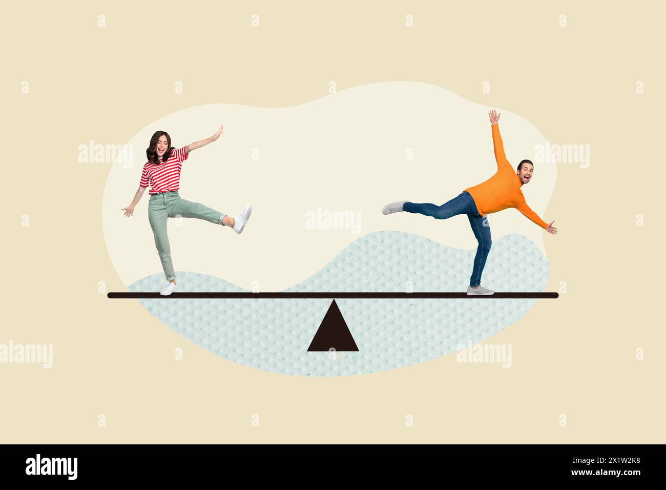 Trend artwork composite sketch image photo collage of young couple ...