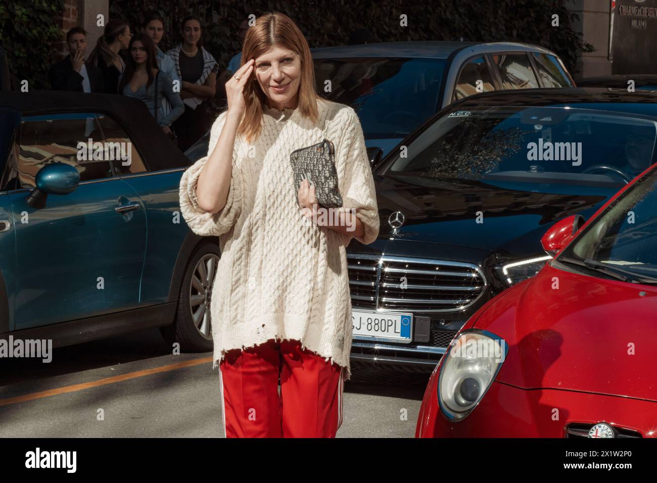 A guest outside Karoline Vitto show supported by Dolce & Gabbana during ...
