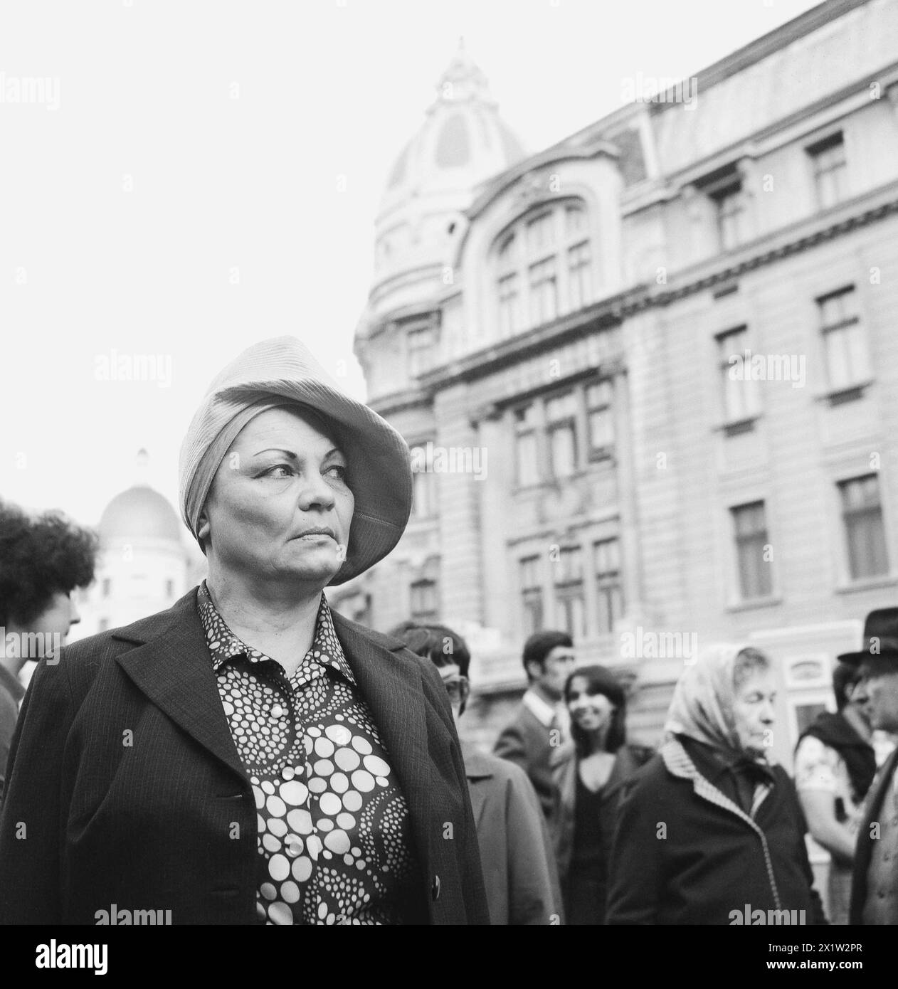 Socialist Republic of Romania in the 1970s. People on the street in ...