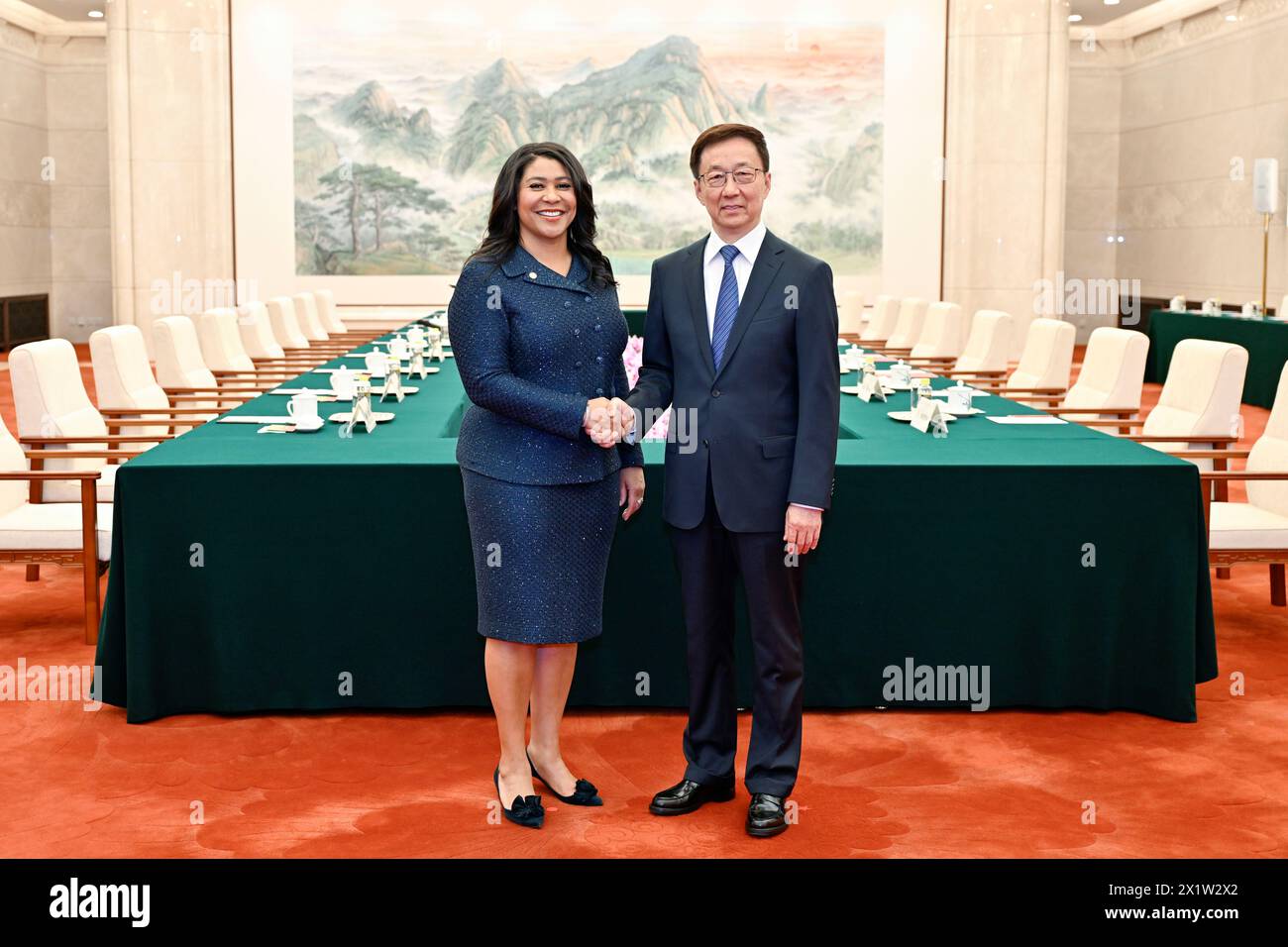 Beijing, China. 18th Apr, 2024. Chinese Vice President Han Zheng meets ...