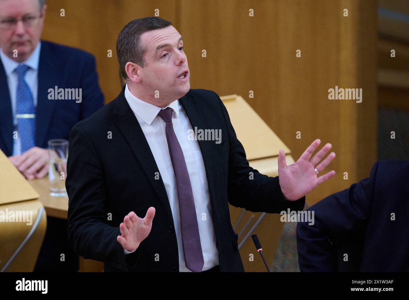 Edinburgh Scotland, UK 18 April 2024. Douglas Ross MSP at the Scottish ...