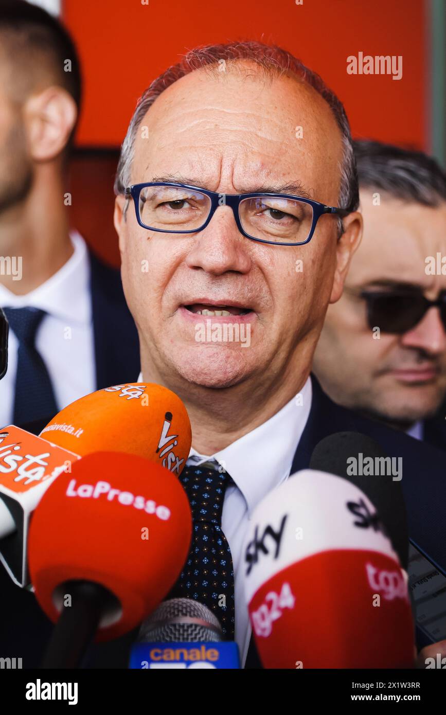 Milan, Italy April 16, 2024,Giuseppe Valditara attends the Salone ...