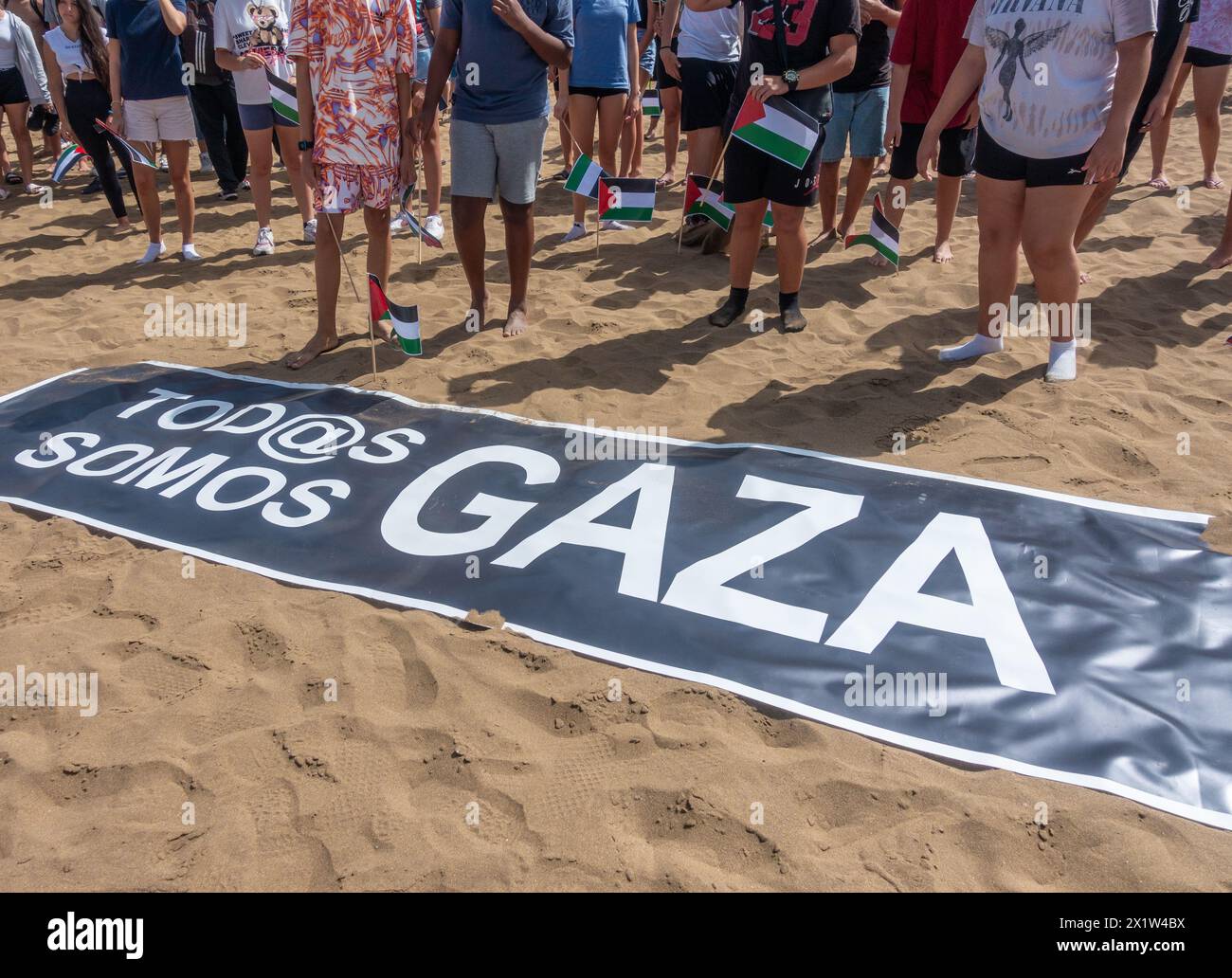 Gran Canaria, Canary Islands, Spain, 18th April 2024. Students holding ...