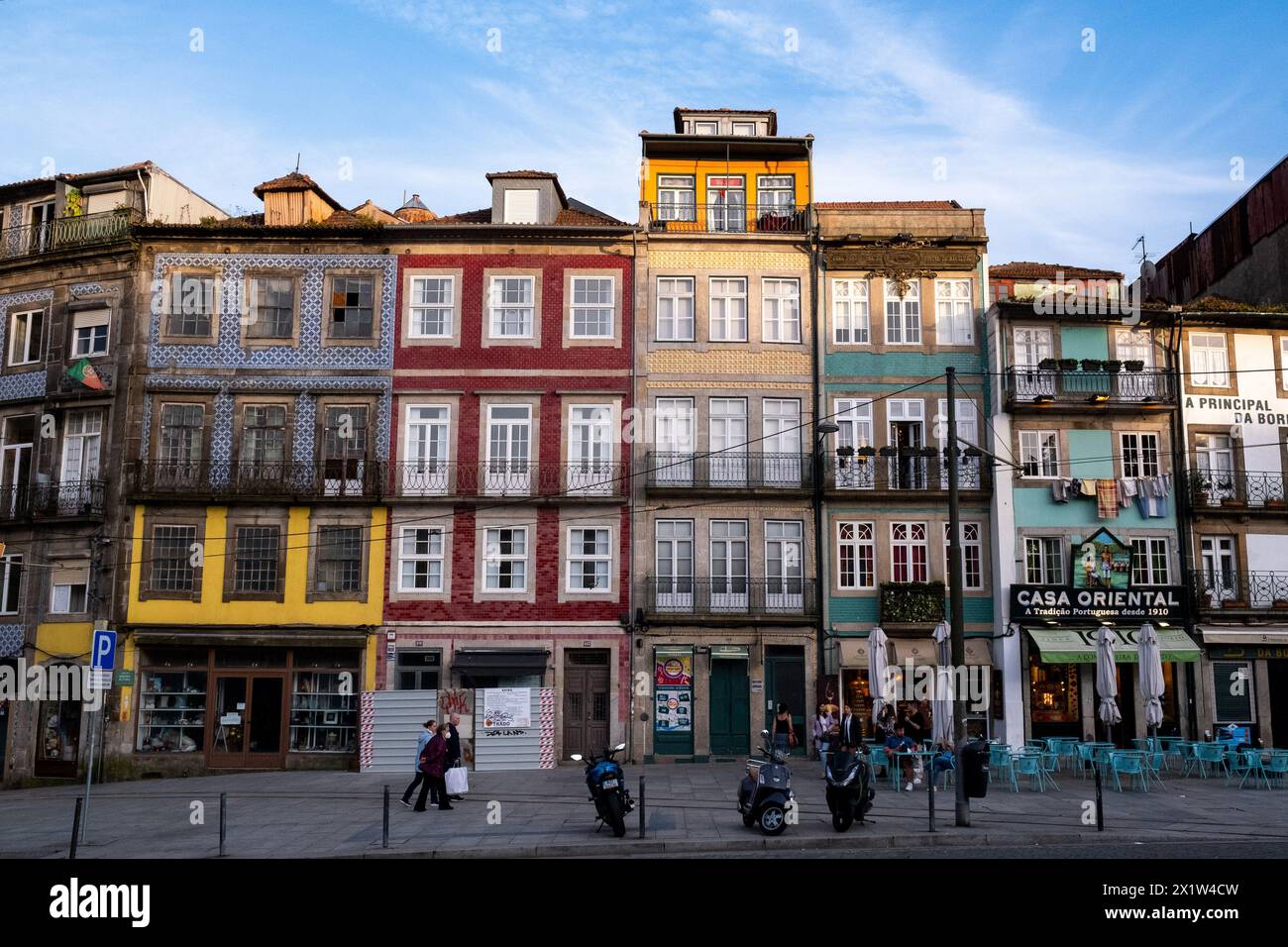 A colourful historic building typical of the city of Porto in Portugal ...