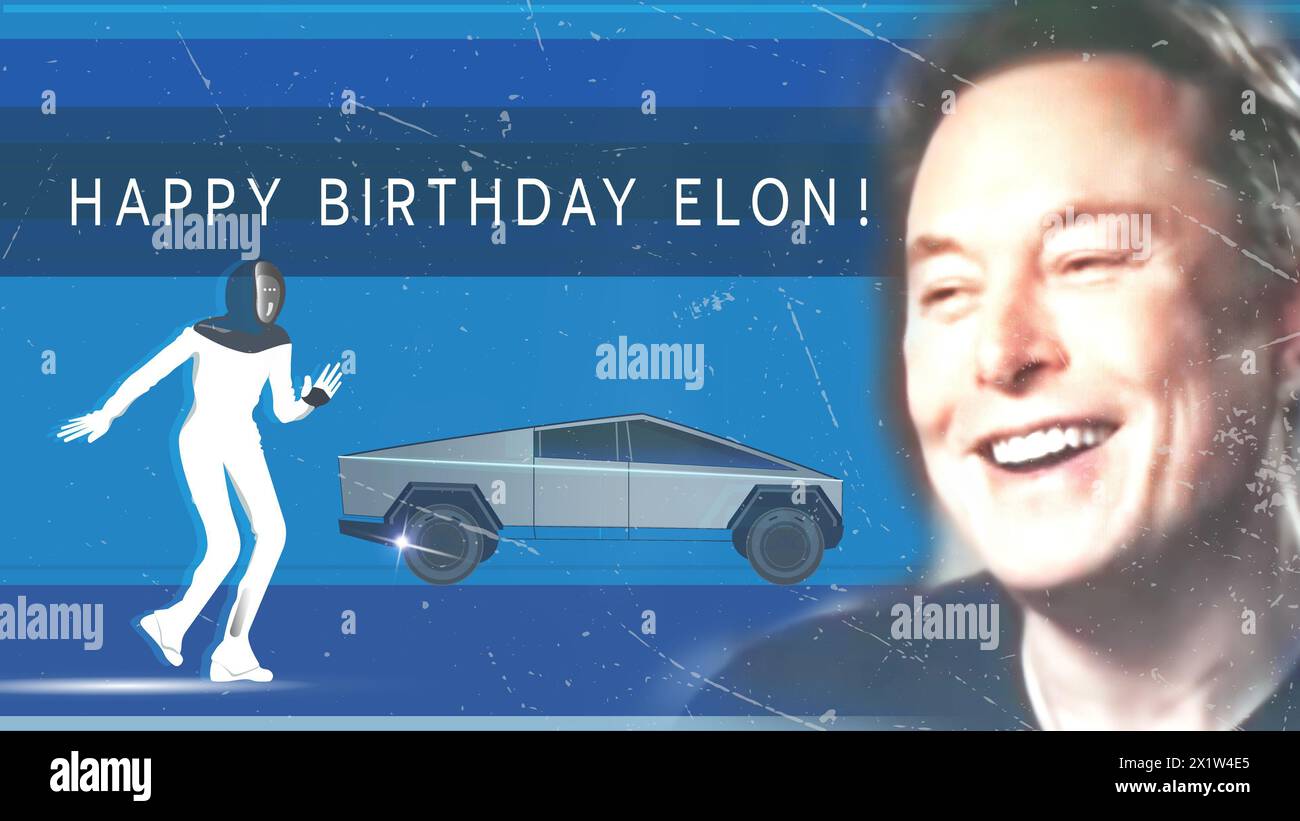 June 28 is Elon Musk's birthday. Portrait of Elon Musk, Tesla Bot ... June 28 is Elon Musk's birthday. Portrait of Elon Musk, Tesla Bot ...