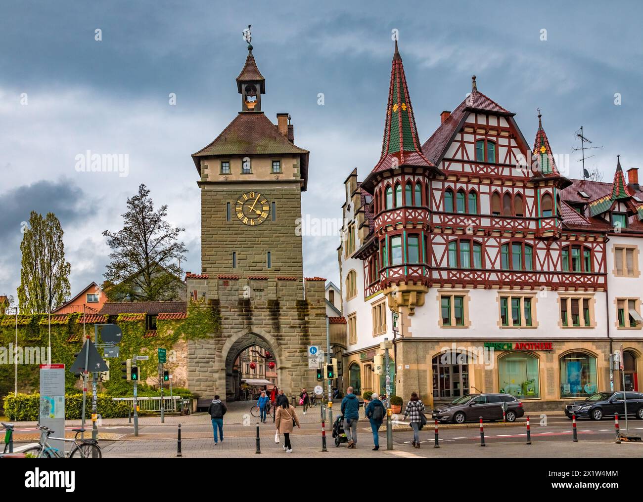 Great view of the Schnetztor, a fortified tower gate of the former ...