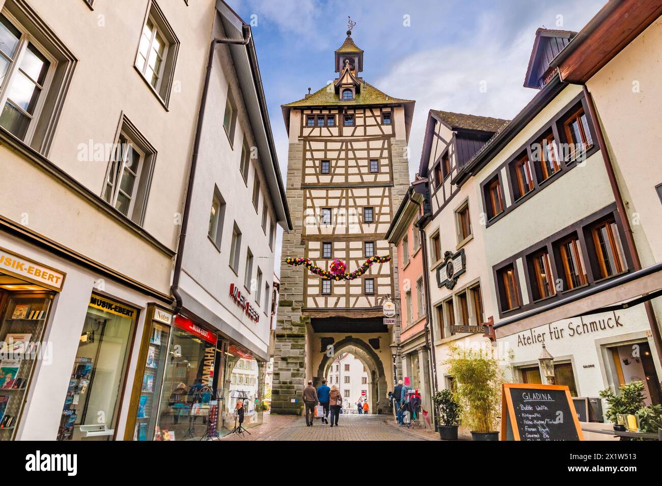 Lovely view of the famous Schnetztor in Constance (Konstanz) from the ...