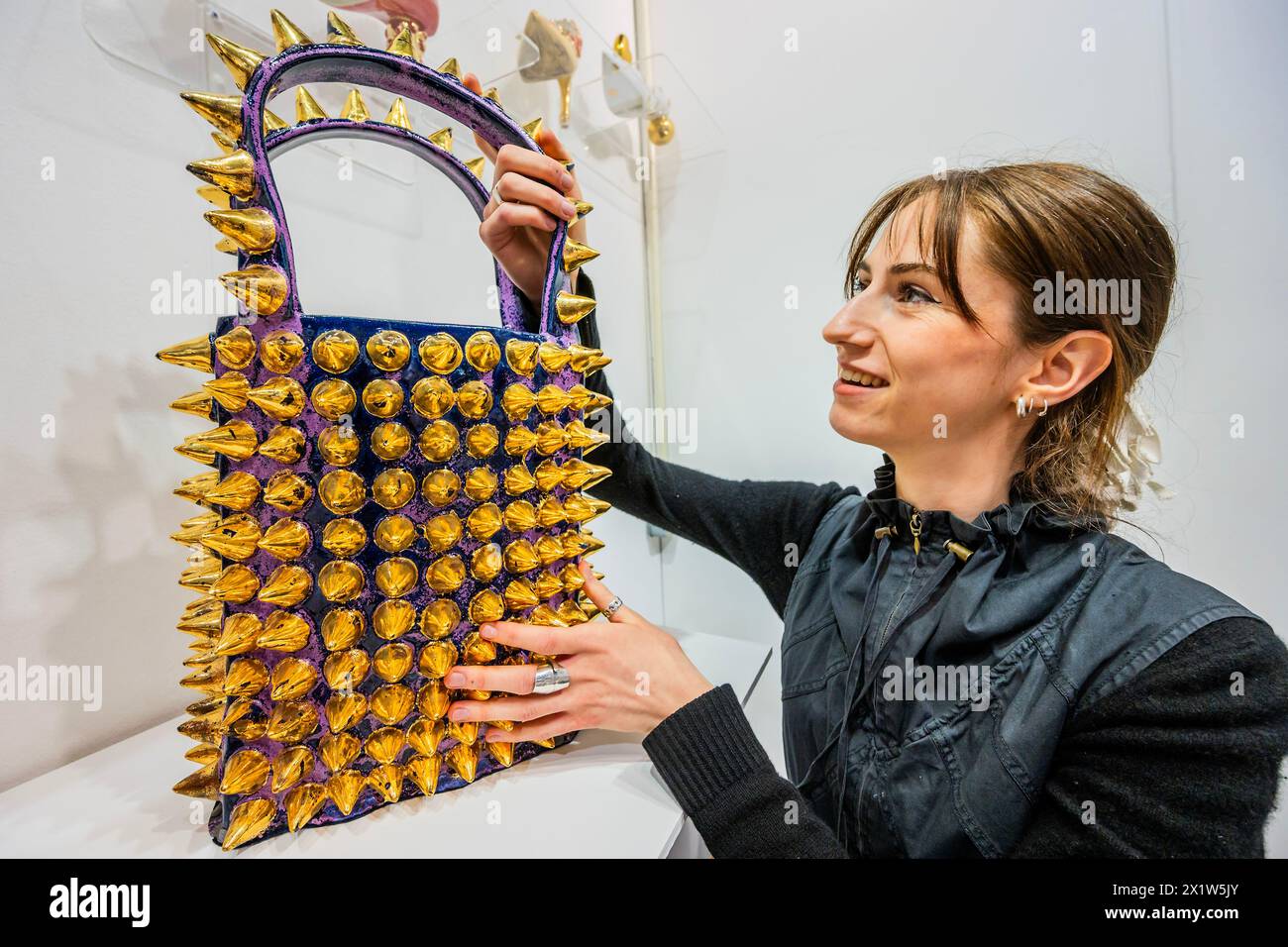 London, UK. 18th Apr, 2024. Ceramic handbags and shoes by Duchee Kim ...