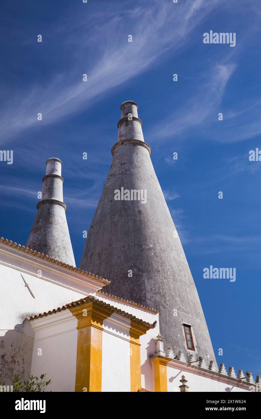 Inner courtyard architectural details and the chimney stacks at the ...