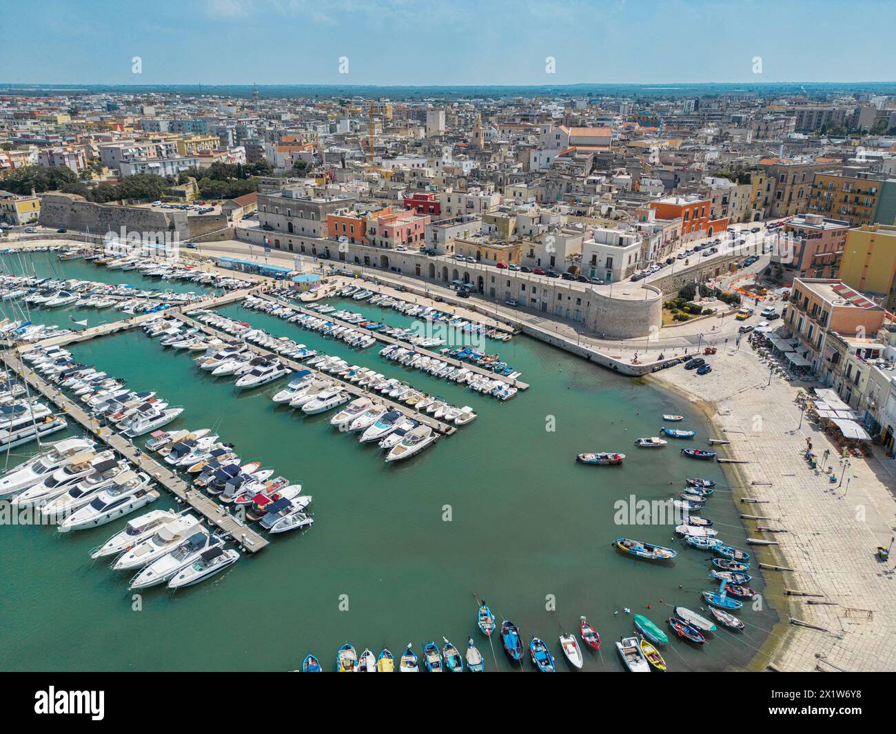Aerial view of seafront Bisceglie in Puglia with drone Stock Photo - Alamy